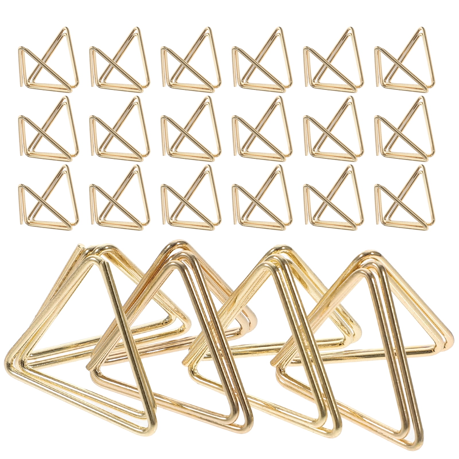 Supvox Paper Clip Memo Triangle Golden Aluminum Alloy 30Pcs for Fixing ...