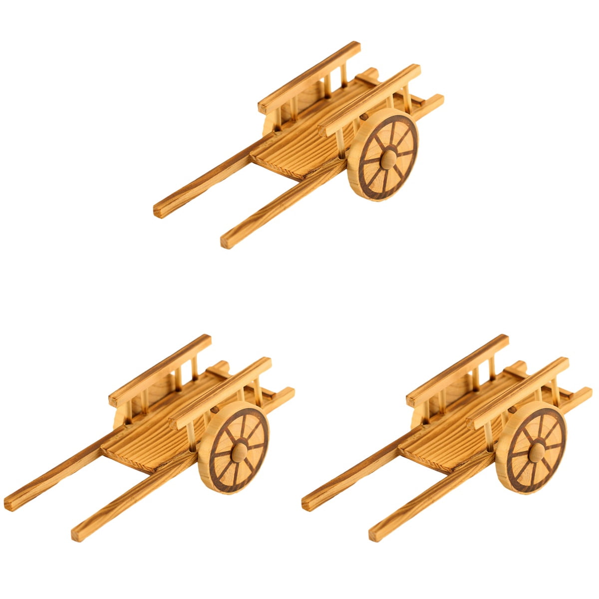 NICEMAL 3pcs Pretend Farm Trolley Model Small Farm Cart Model Tiny Cart ...