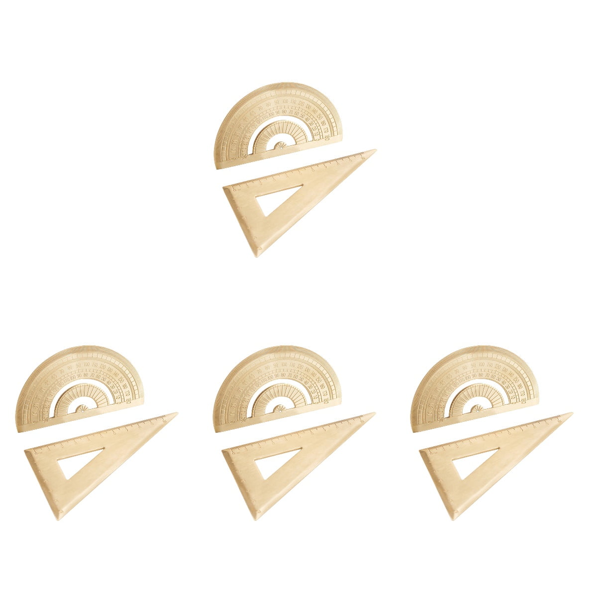 NICEMAL 4 Sets of Metal Triangle Ruler Students Measuring Ruler ...