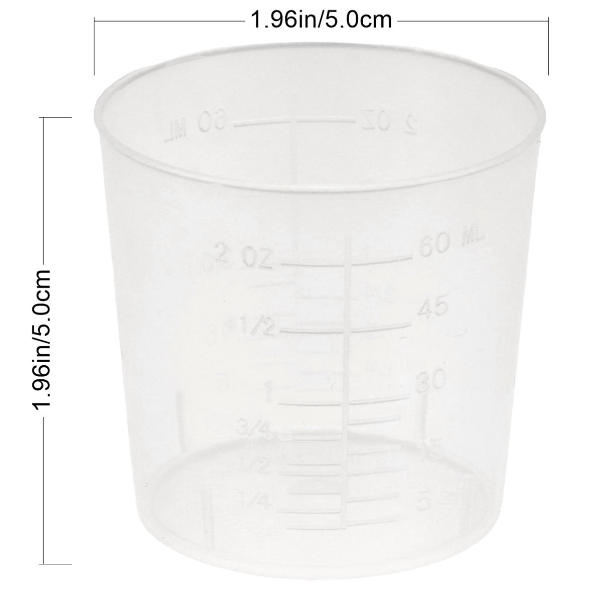 NICEMAL 40Pcs 60ml Graduated Plastic Measuring Cup Transparent Scale ...