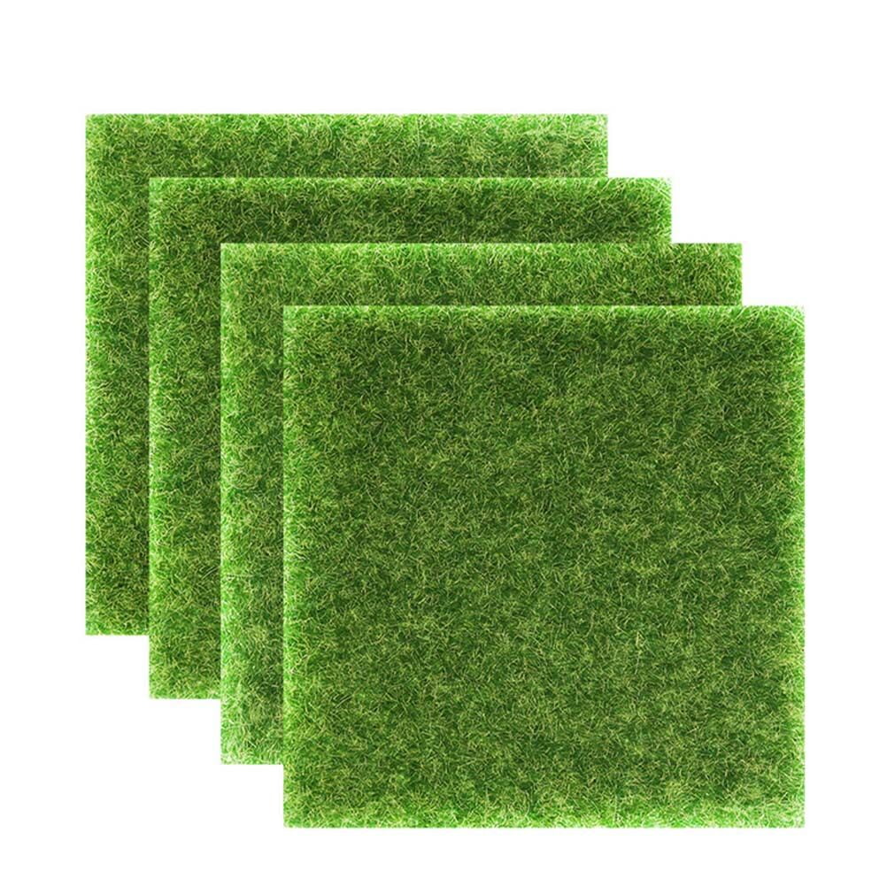 NICEMAL 4Pcs Artificial Grass Mat Fake Turf Landscaping Decorative Prop ...