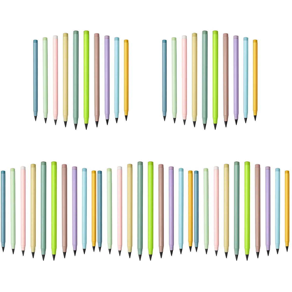 NICEMAL 50 Pcs Everlasting Pencils Colored Inkless Pencils Students ...