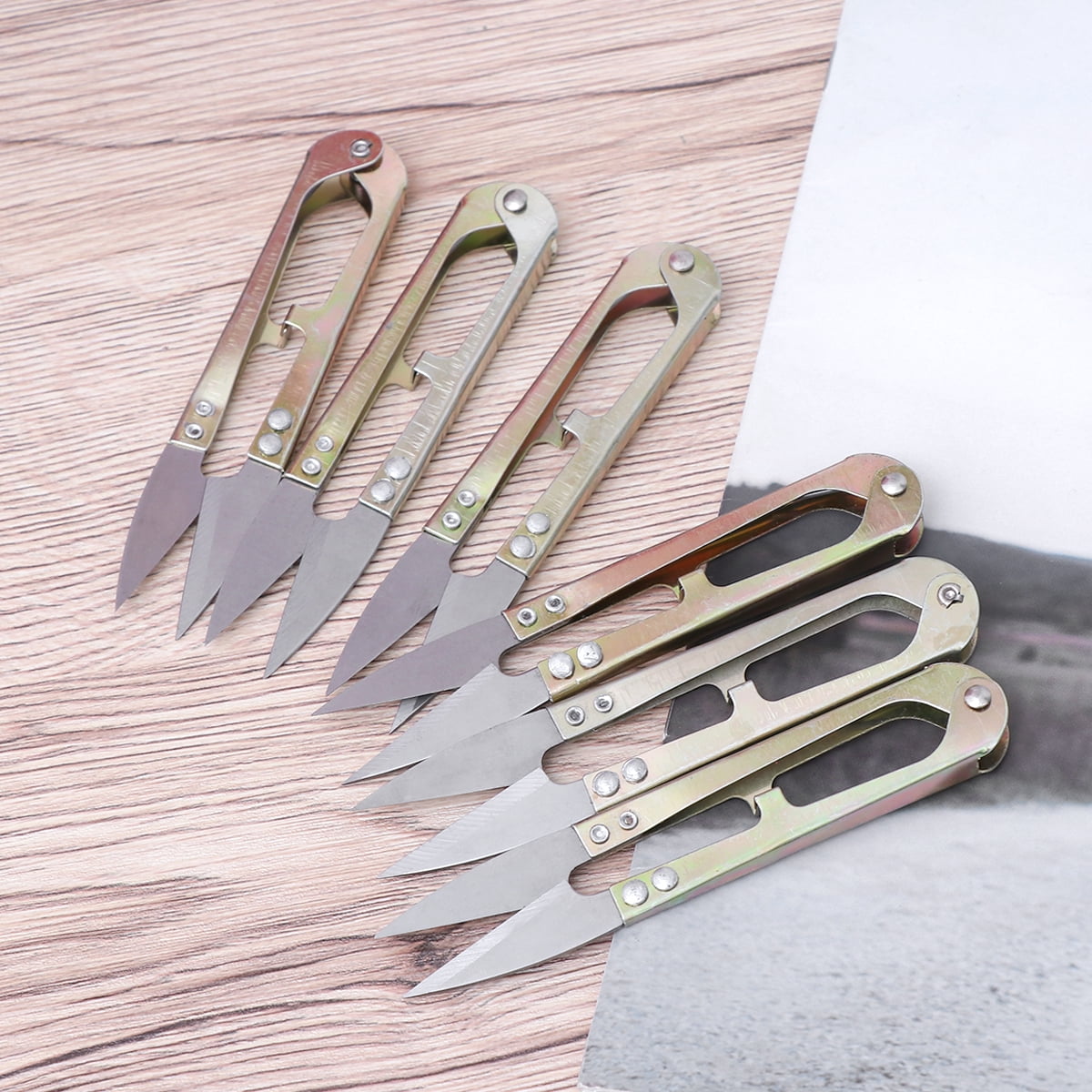 NICEMAL 6 PCS U Shape Sewing Scissors Clippers Embroidery Thrum Yarn ...