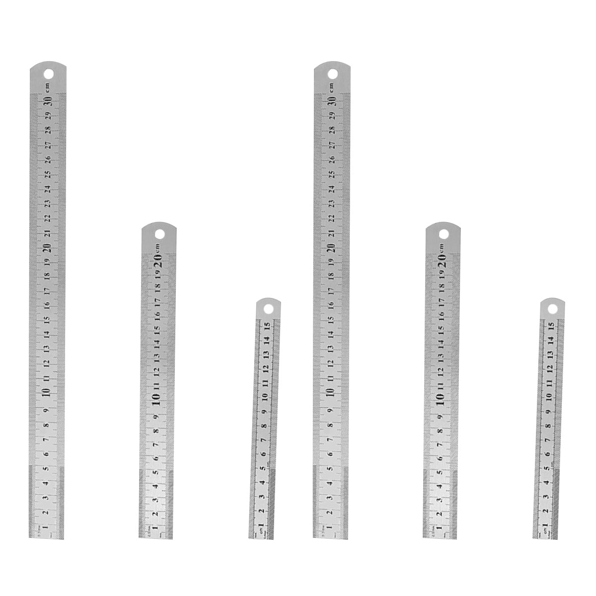 NICEMAL 6 Pcs Stainless Steel Rulers Measuring Rulers Students Rulers ...