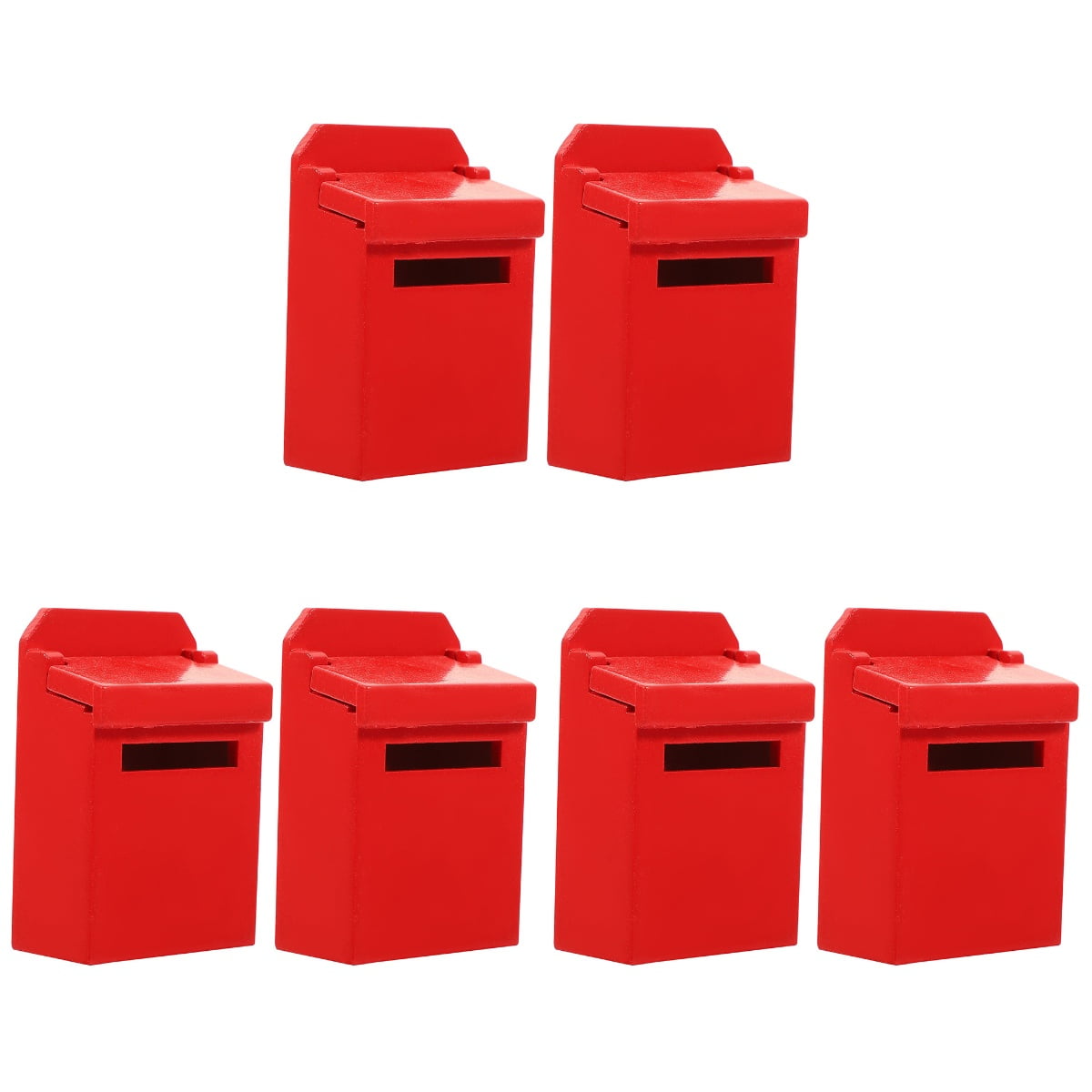 NICEMAL 6 Pcs Wooden Mini Mailbox Figurine Mini House Furniture Model ...