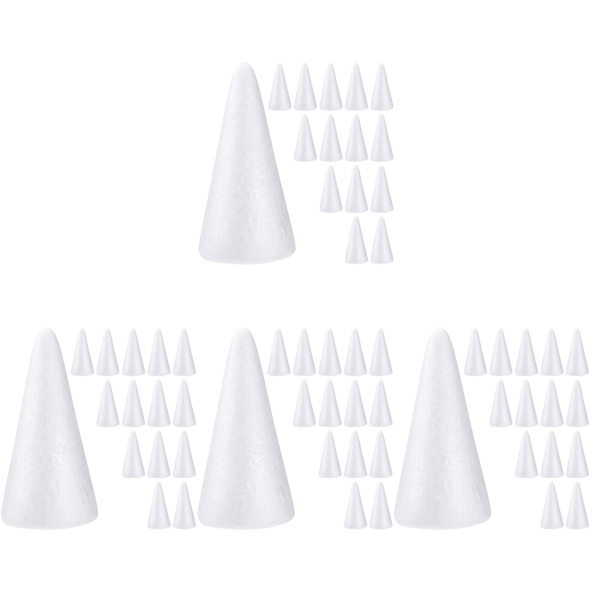 NICEMAL 60 Pcs Foams Cones DIY Crafts White Cones Adornments Kids DIY ...