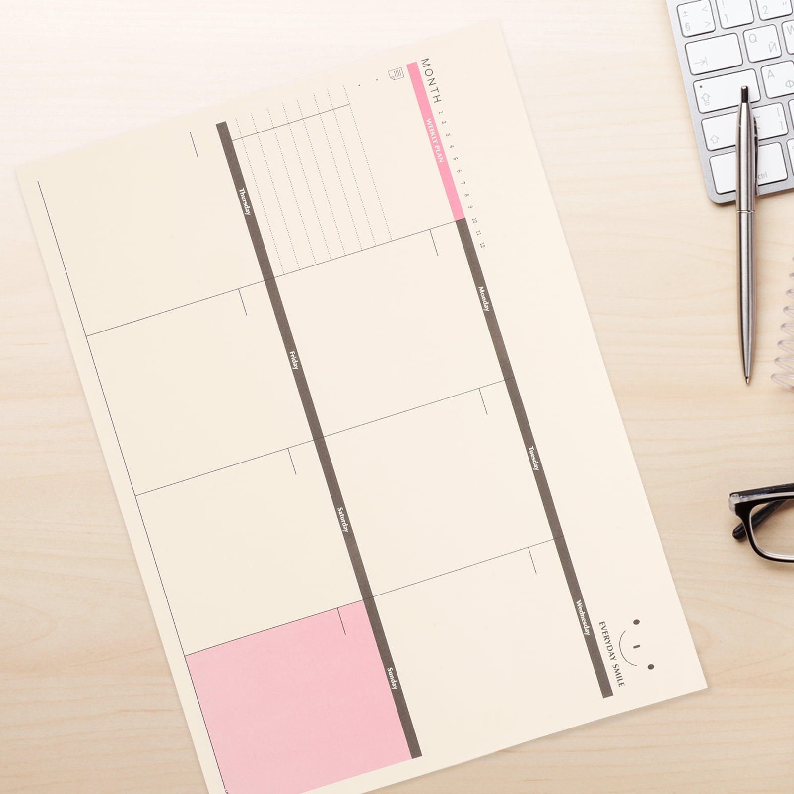 NICEMAL A4 Size Tearing Weekly Planner Desktop To Do List Schedule ...