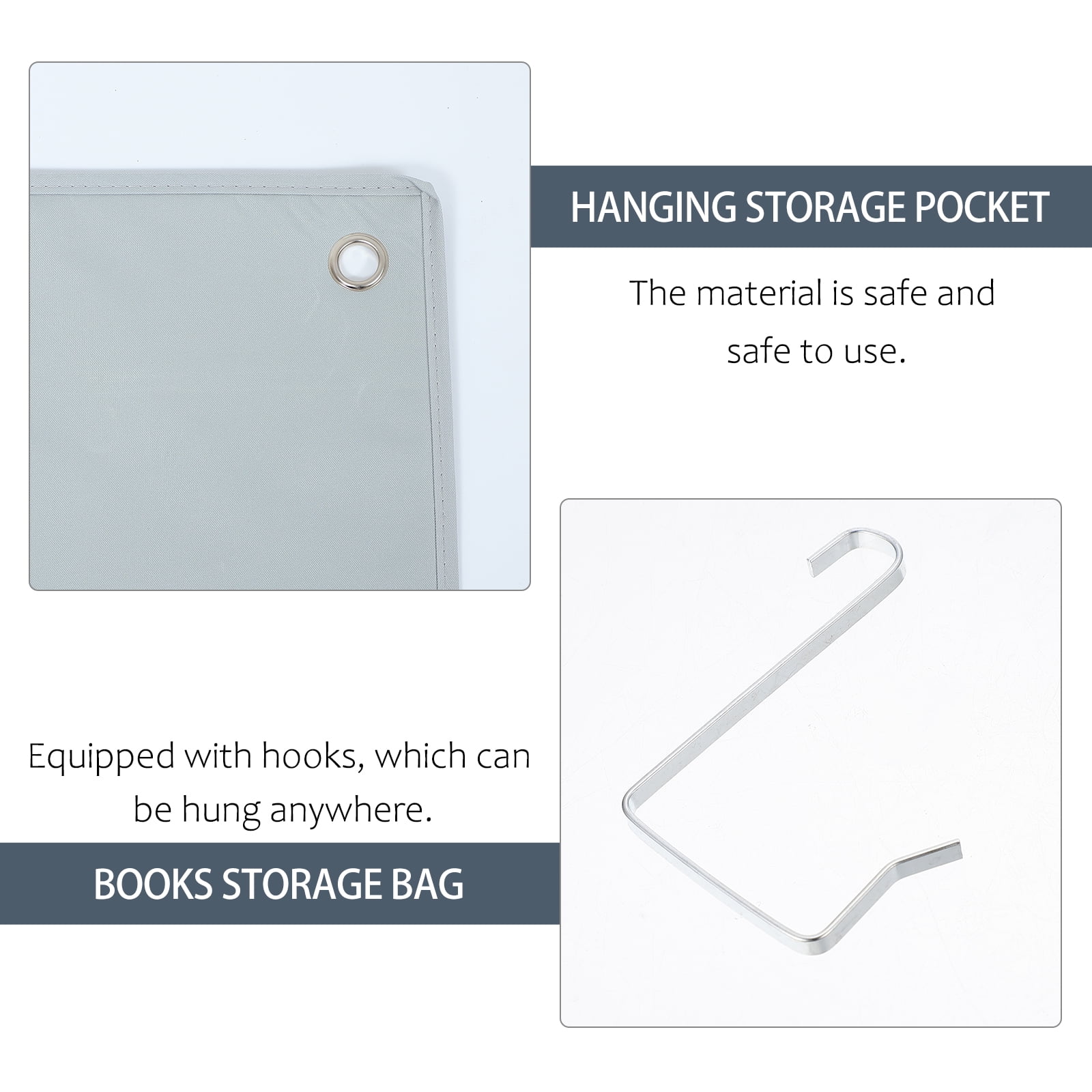 NICEMAL Multi-grid Storage Pocket Books Hanging Storage Pouch Home ...