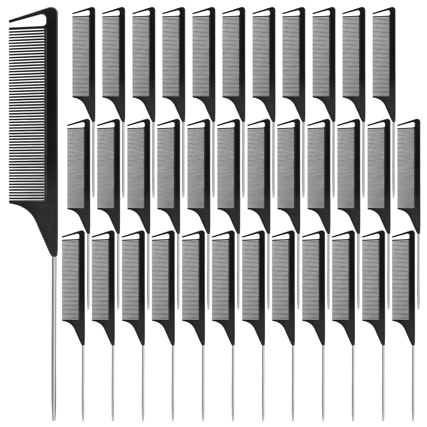 NICEMOVIC Rat Tail Parting Rattail Braiding Combs Bulk For Women 36 ...