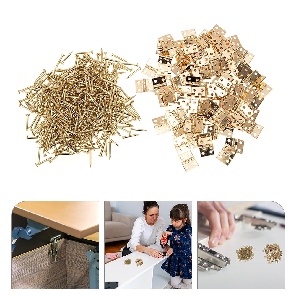 NICERIO 50Pcs Small Hinges for Wooden Box Pure Copper Golden Jewelry ...