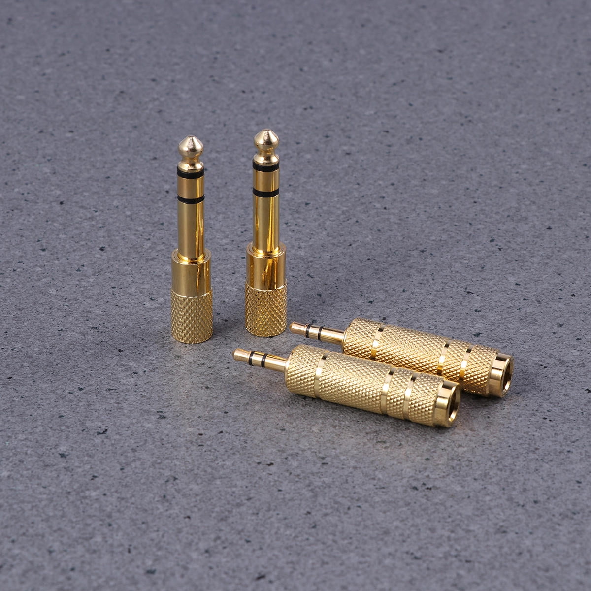 NICERIO 6 Set Headphone Adapter Jack Copper Golden Round Plug for Audio ...