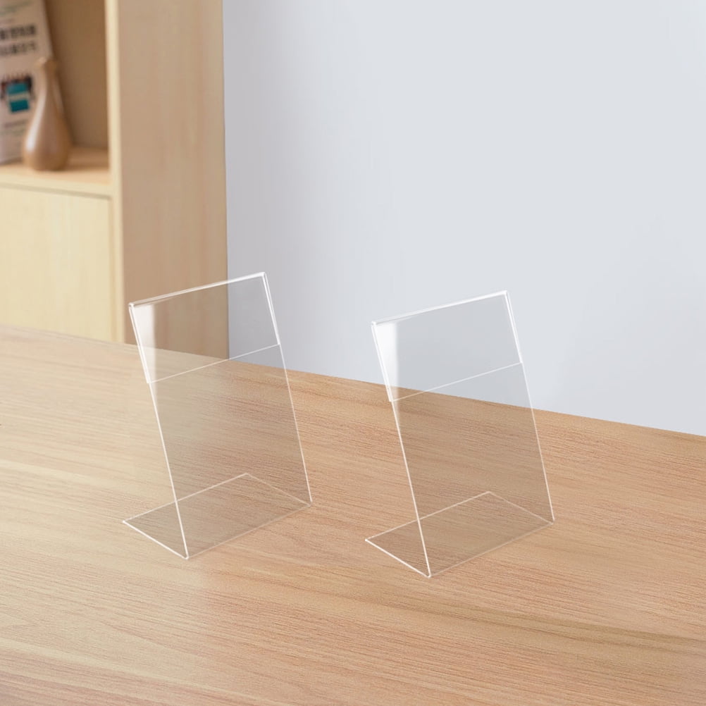 NICERIO 9Pcs Clear Acrylic Information Display Stand L-shape for ...