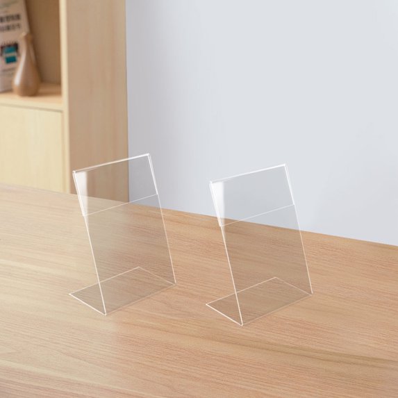 NICERIO 9Pcs Clear Acrylic Information Display Stand L-shape for ...