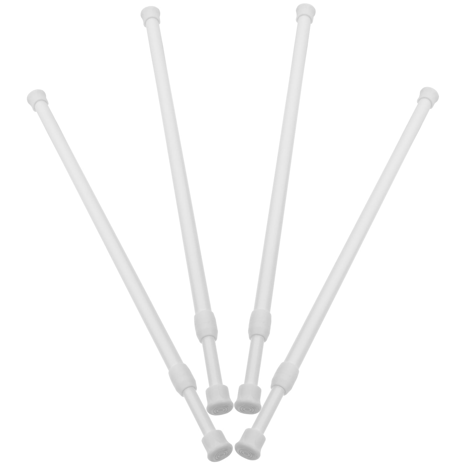 NICERIO 4Pcs White Door Curtain Bars Adjustable with Anti Slip Ends for ...