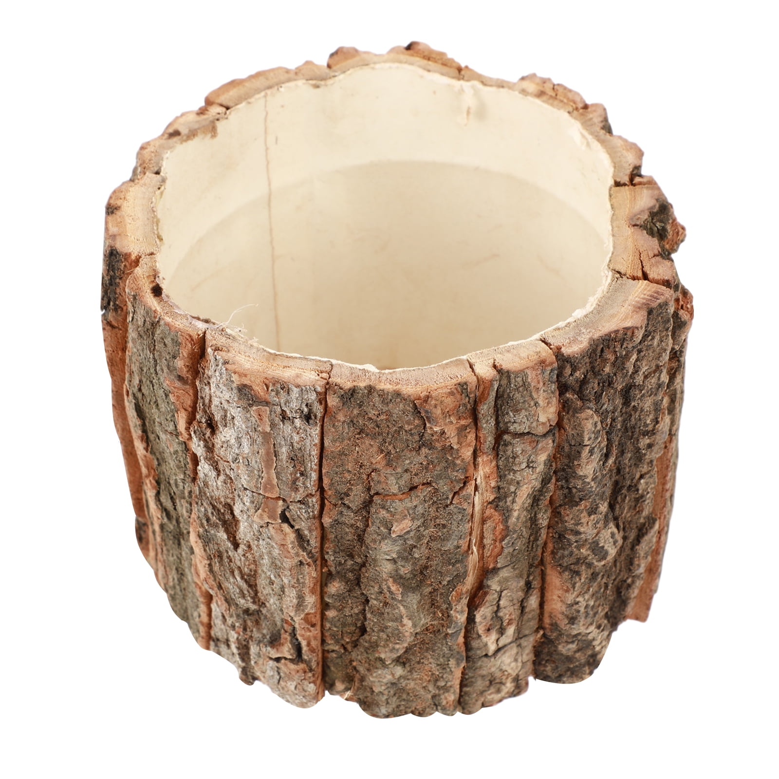 NICERIO Natural Wood Flower Container Rustic Bark Design Planter Party ...