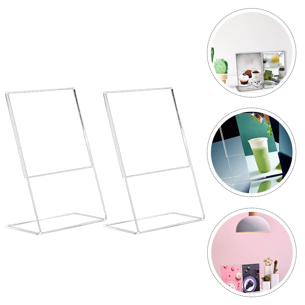 NICERIO 3Pcs Acrylic Desktop Menu Holder Clear L Shaped Display Stand for Business Use - Walmart.com