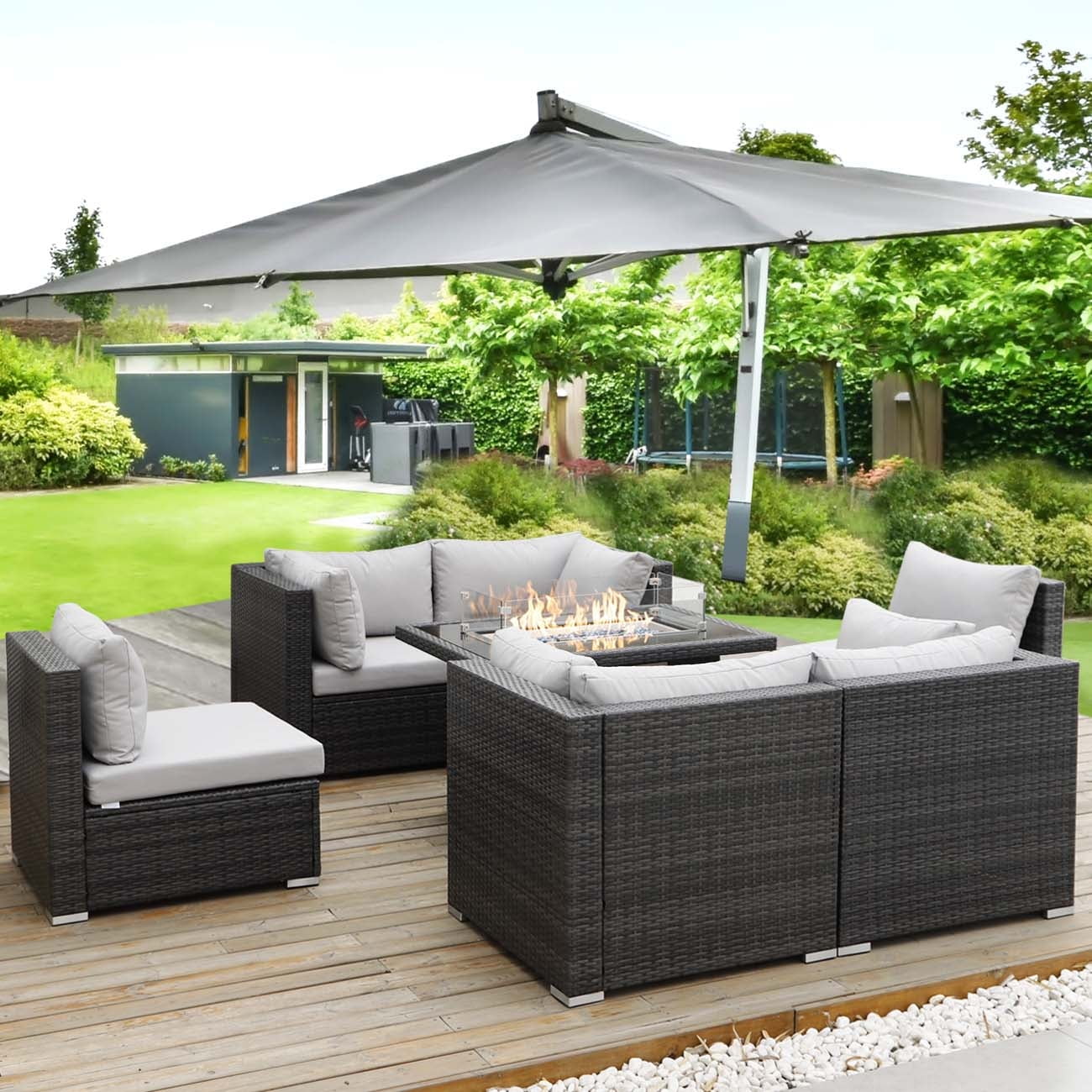 NICESOUL 7 Pcs High Back Extra Large Outdoor Patio Sofa PE Wicker ...
