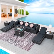 NICESOUL 9 Pieces Aluminum Outdoor Patio Sectional Furniture Sofa Set ...