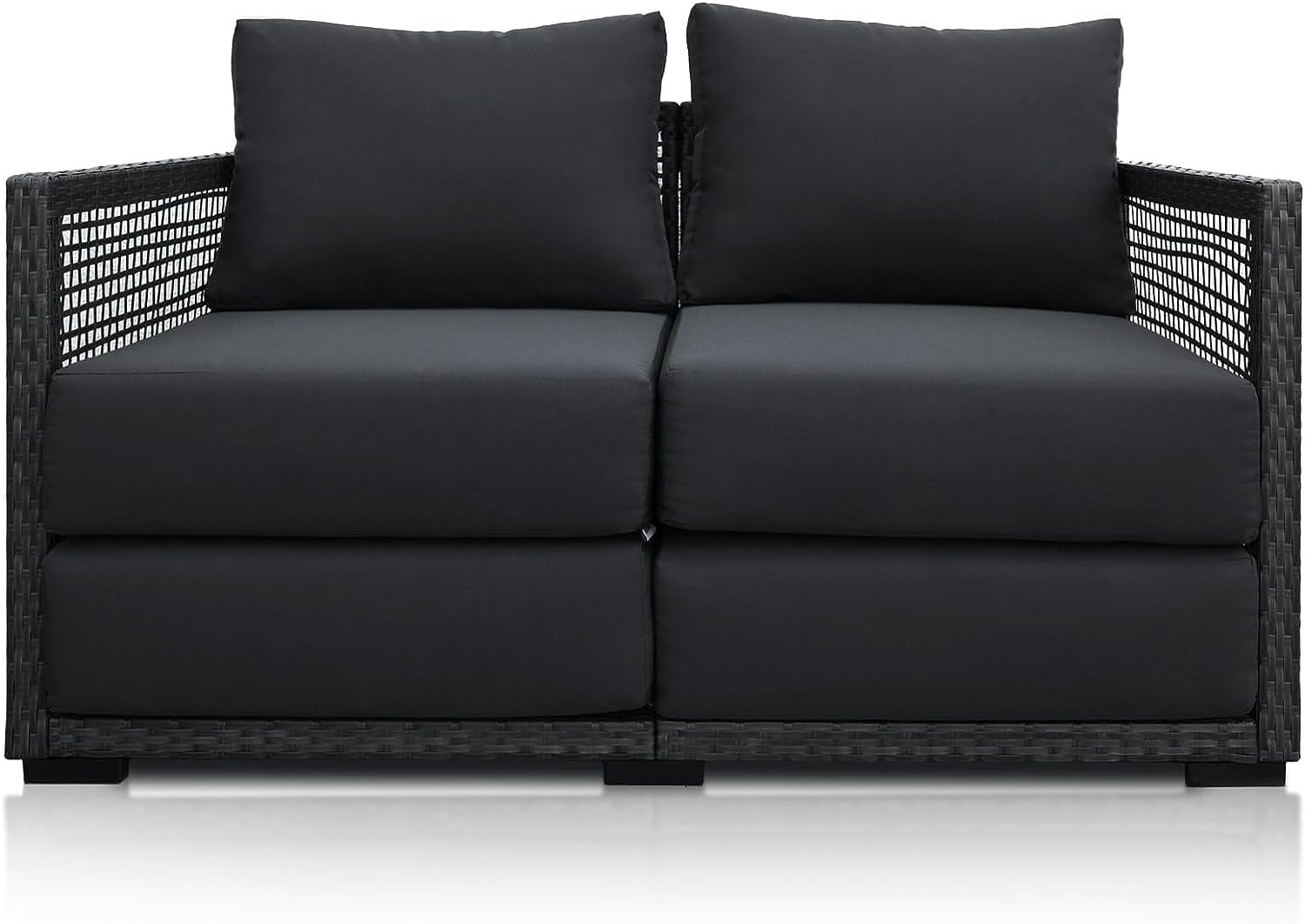 NICESOUL® Modern PE Wicker Loveseat Conversation Sets Outdoor Patio ...