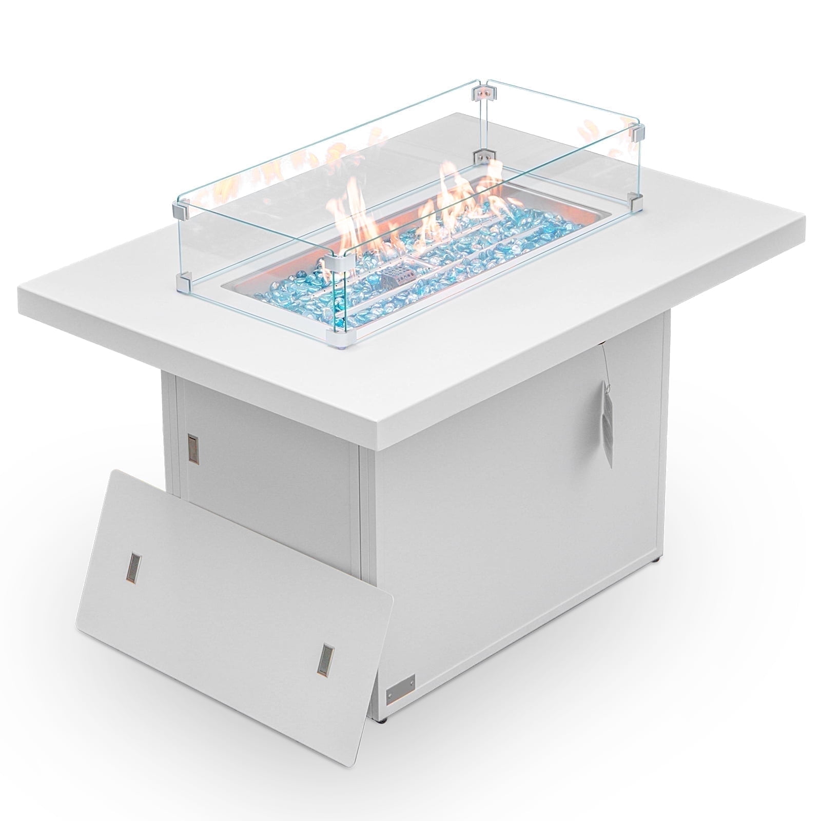 RADIATA 43" Aluminum Propane Fire Pit Table, 60,000 BTU Outdoor Gas ...