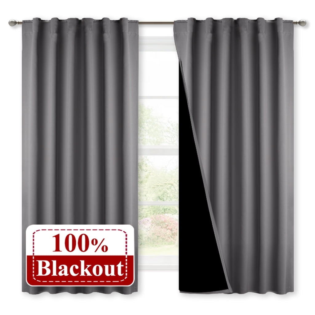 NICETOWN 100% Blackout Curtains for Bedroom, Thermal Insulated Energy ...