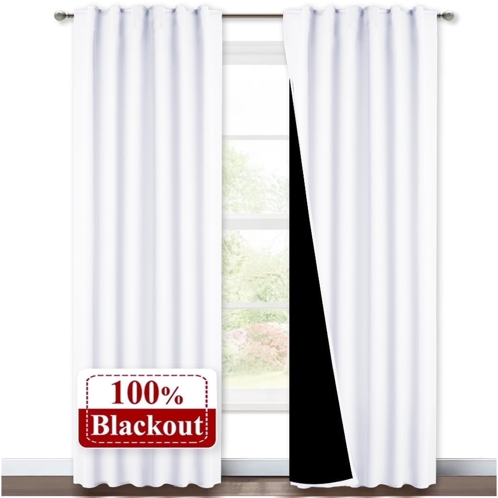 NICETOWN 100% Blackout Curtains, Double Layer Thermal Insulated ...