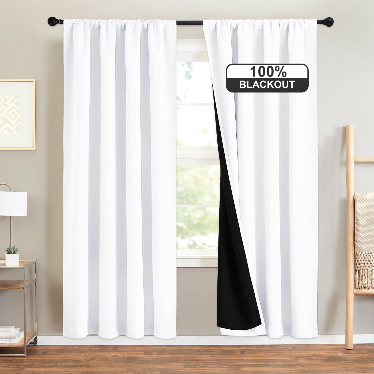 NICETOWN 100% Blackout Curtains, Thermal Insulated Noise Reducing Room ...