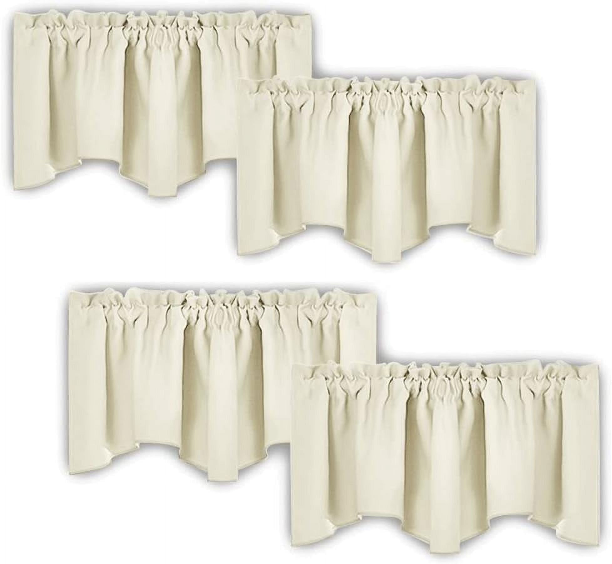 NICETOWN 4 Panels Blackout Curtain Valances, Solid Scalloped Valance ...