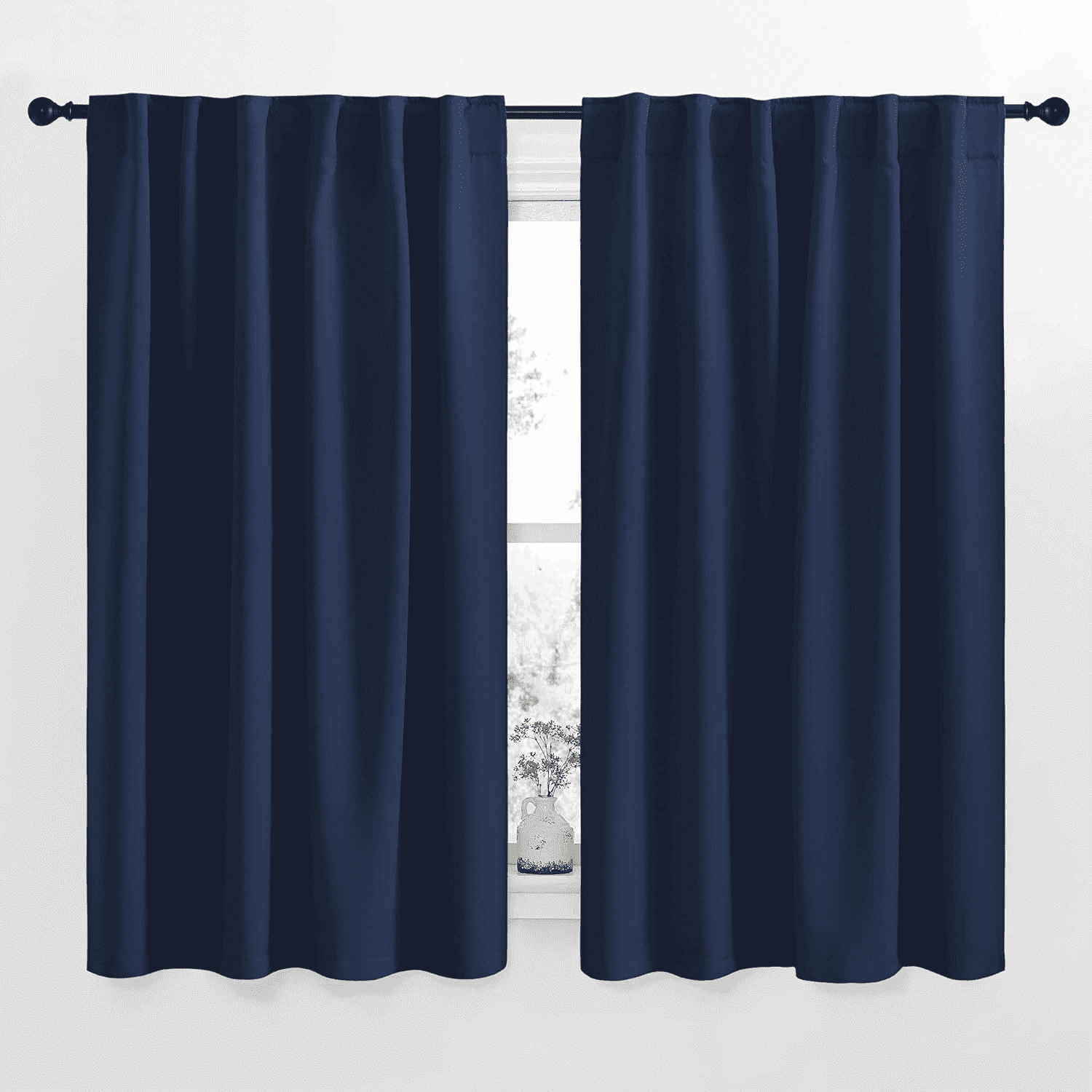 NICETOWN Blackout Bedroom Curtains Backtab and Rod Pocket Modern Light ...