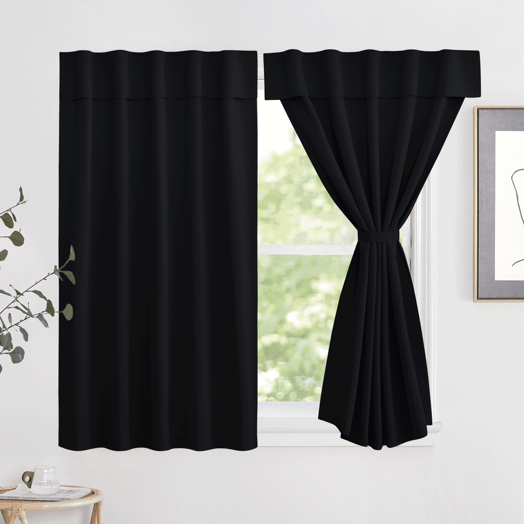 NICETOWN Blackout Curtains 63 Inches Long, Self Sticky Curtains for ...