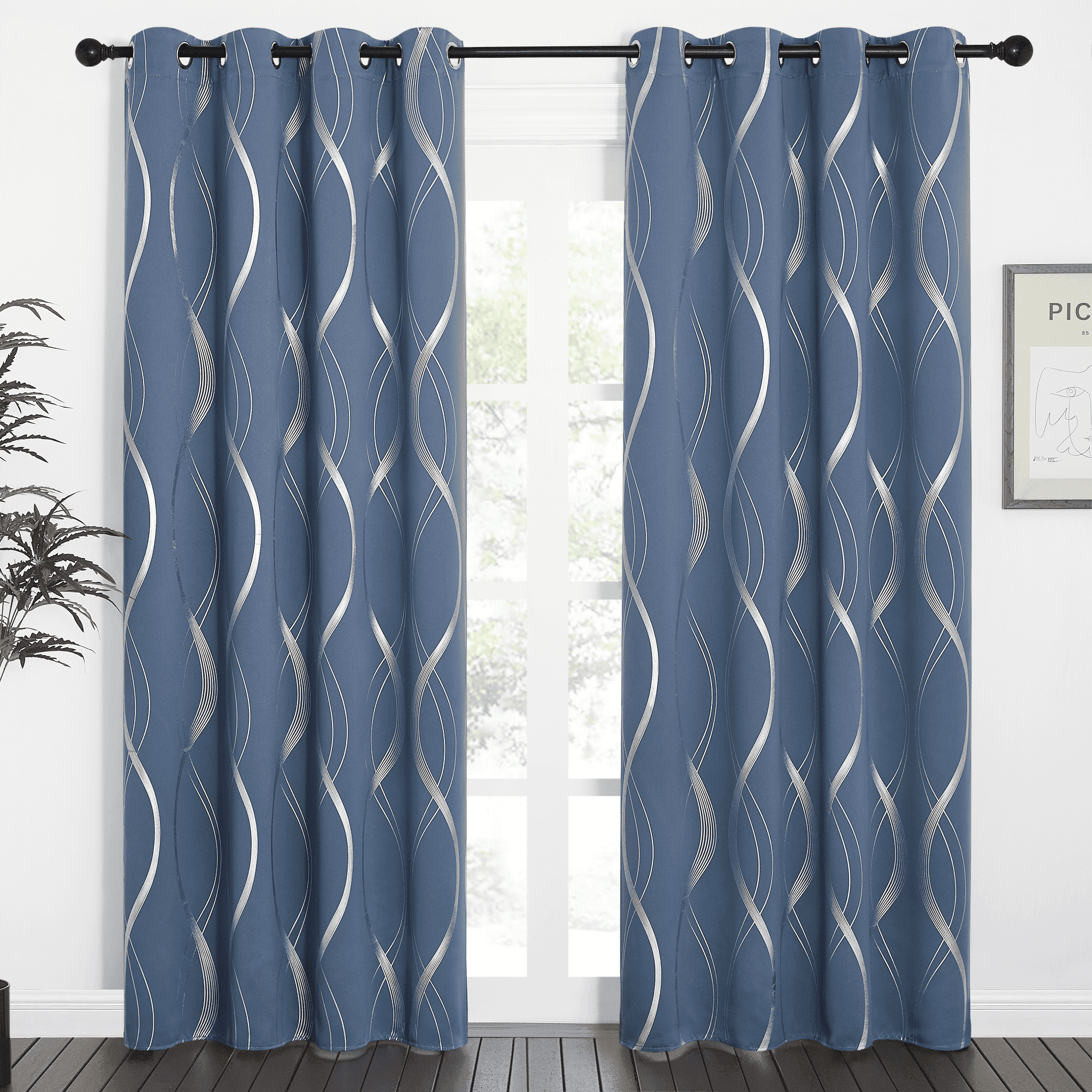 NICETOWN Blackout Curtains 84 Inch Length 2 Panels Thermal Insulated ...