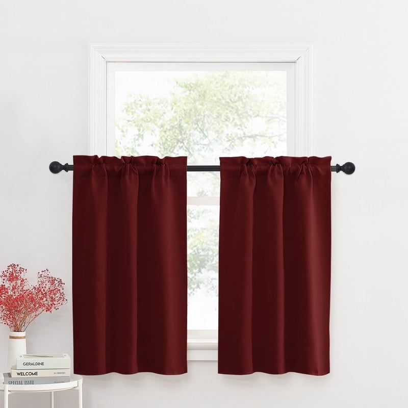 NICETOWN Blackout Curtains for Kitchen Over Sink, Thermal Insulated Rod ...