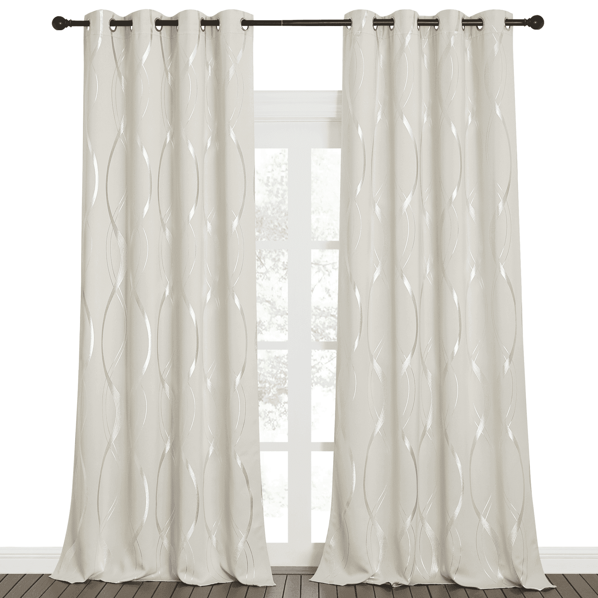 NICETOWN Blackout Curtains 52x95 inches, Thermal Insulated Wave Line ...