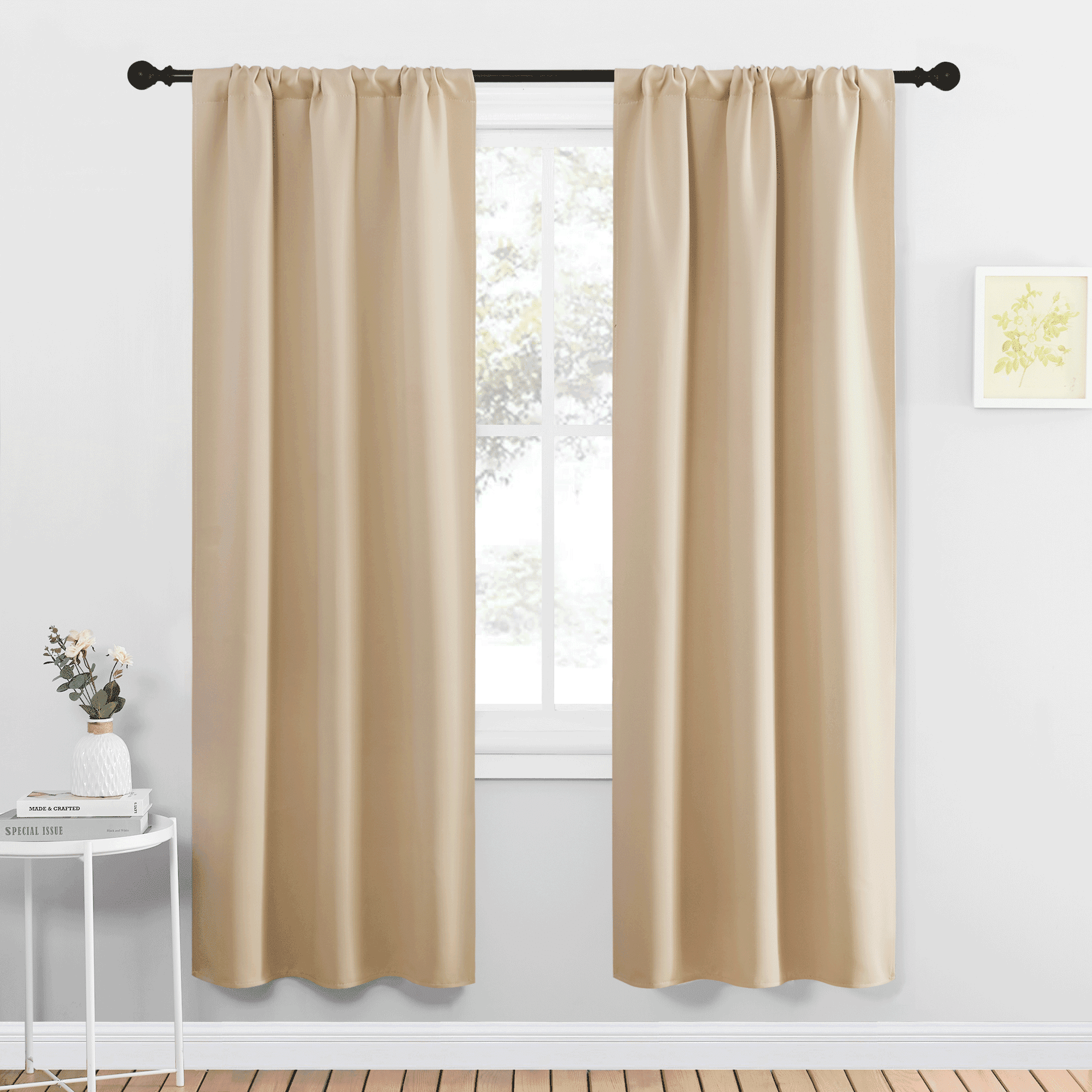 NICETOWN Blackout Curtains Rod Pocket Curtain Panels Noise Reducted ...