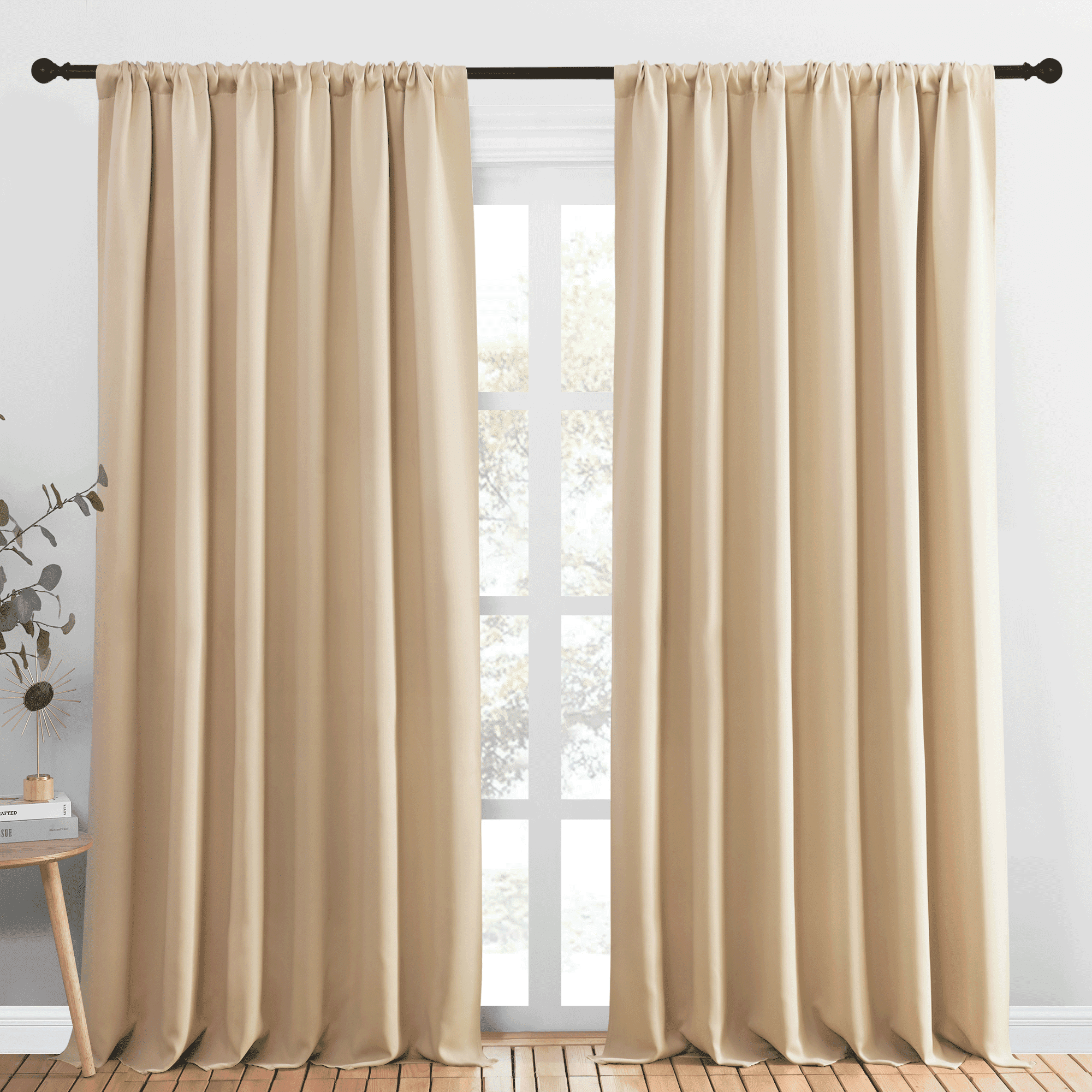 NICETOWN Blackout Curtains Rod Pocket Curtains Panels Room Darkening ...