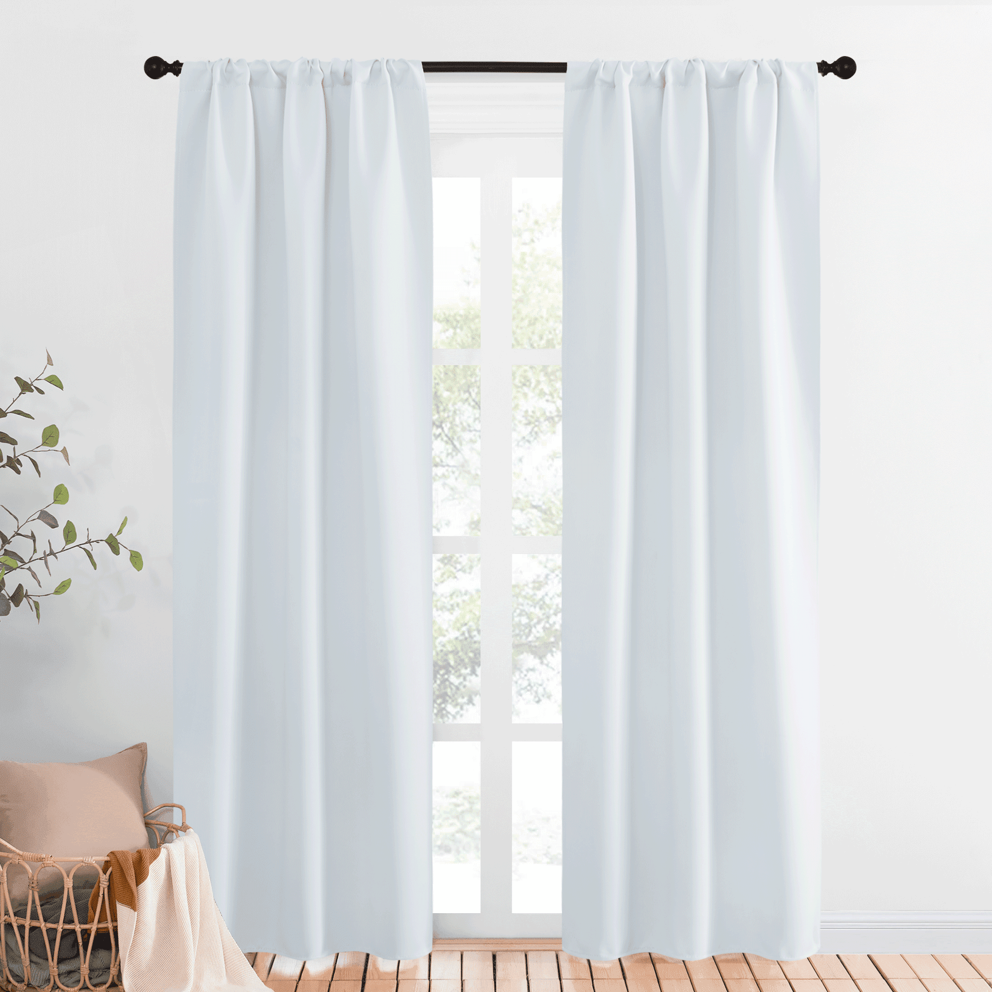 NICETOWN Blackout Curtains Rod Pocket Curtains Panels Thermal Insulated ...