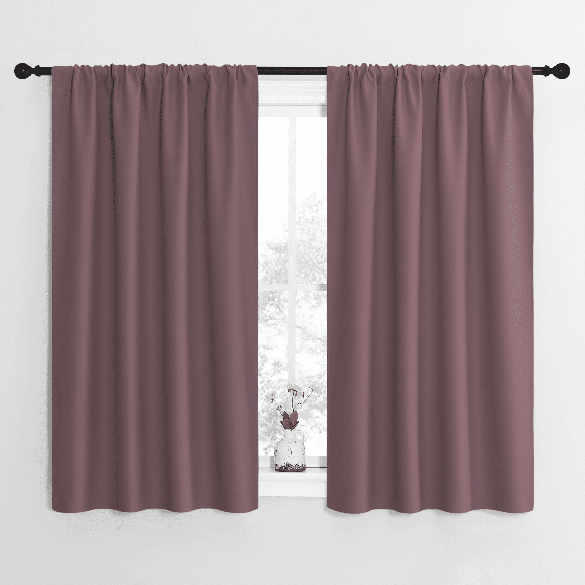 NICETOWN Blackout Curtains Solid Privacy Rod Pocket Noise Reducing Room ...