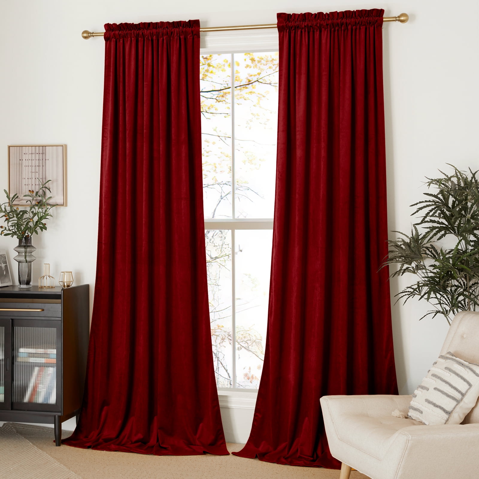NICETOWN Blackout Curtains for Bedroom 96 inch Length, Velvet Window ...