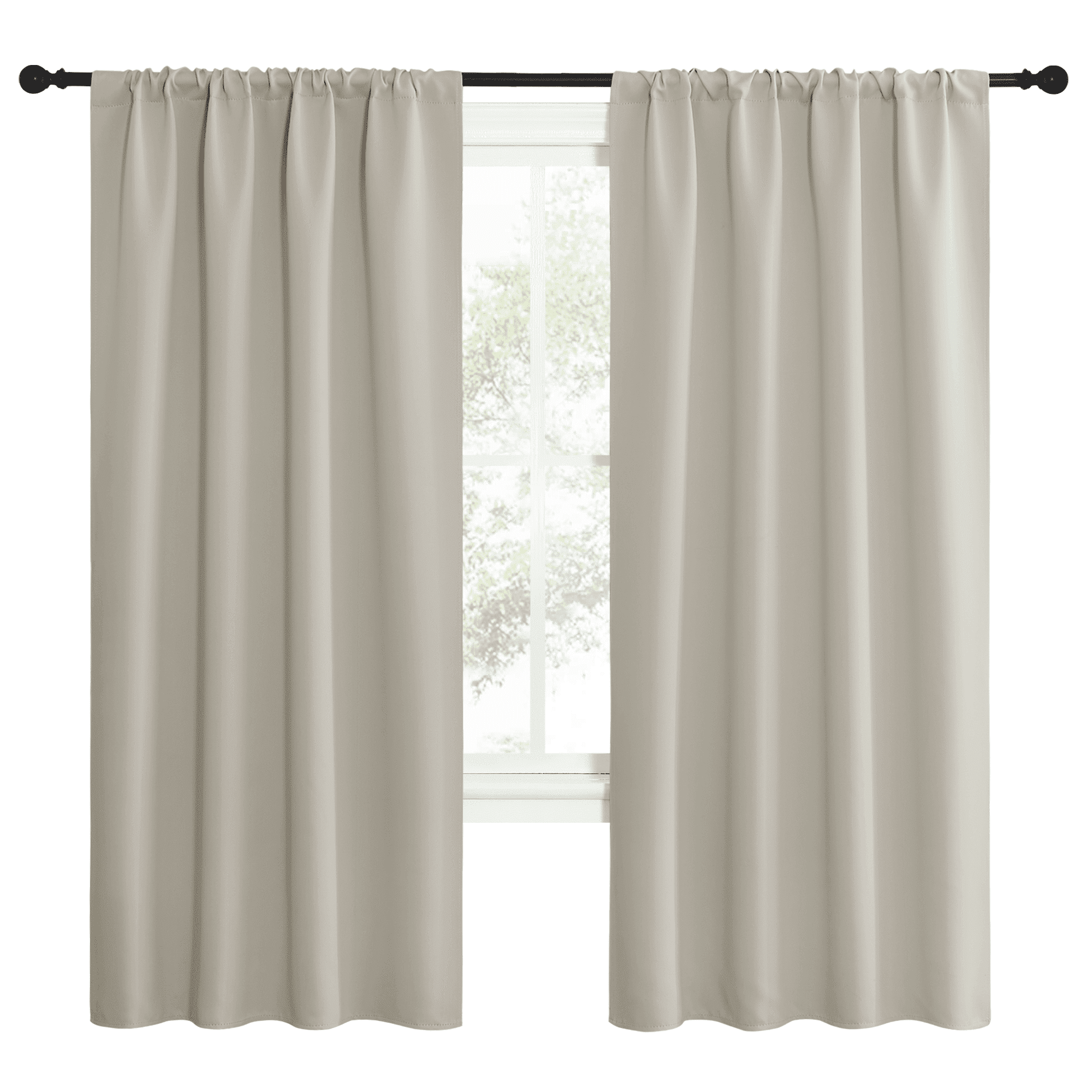 NICETOWN Blackout Curtains for Bedroom Windows 72 inch Long Rod Pocket ...