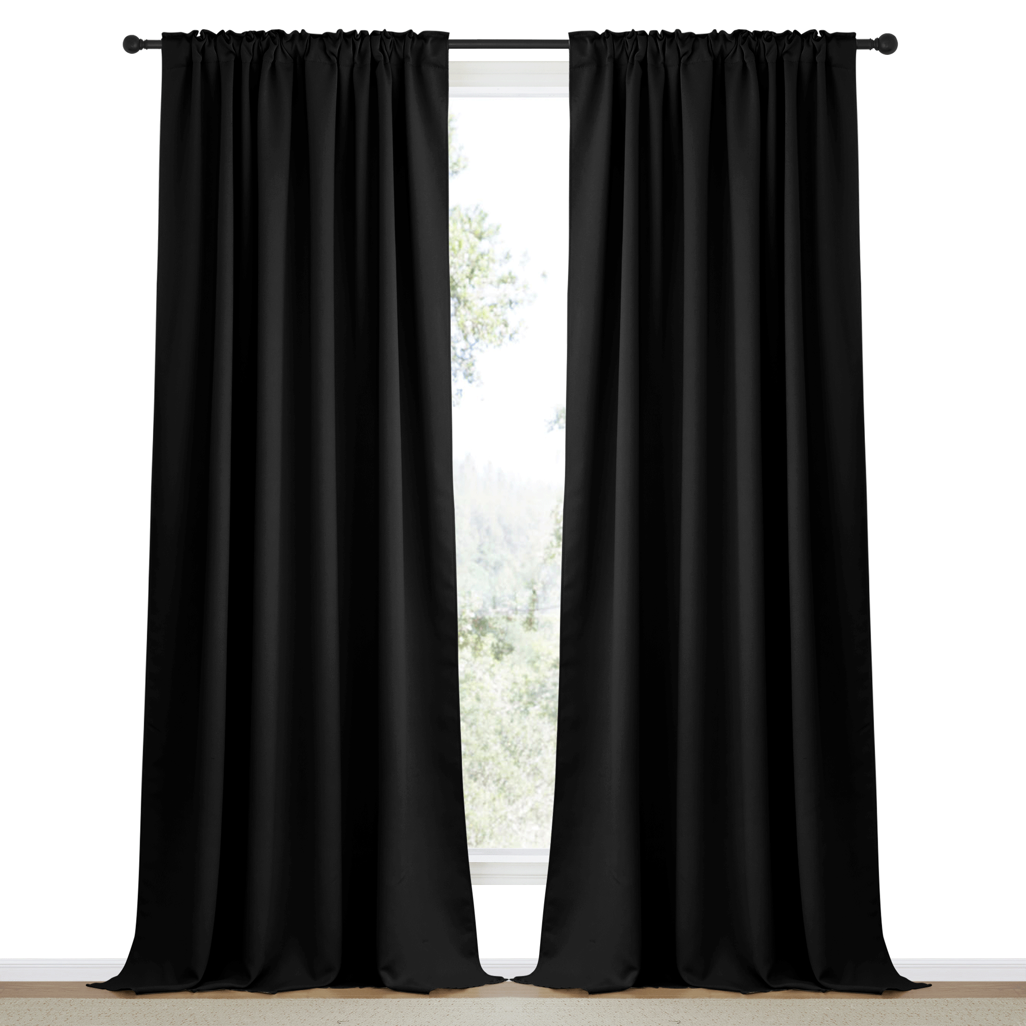 Aquazolax Blackout Rod Pockets Door/Window Curtain Back Door Side ...