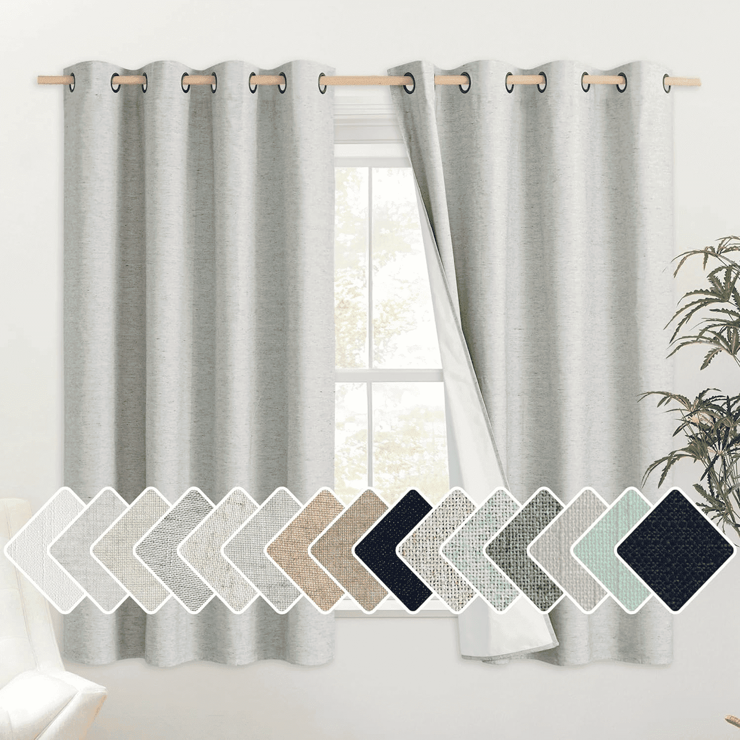 NICETOWN Blackout Curtains for Kitchen Noise Reducing Room Darkening ...
