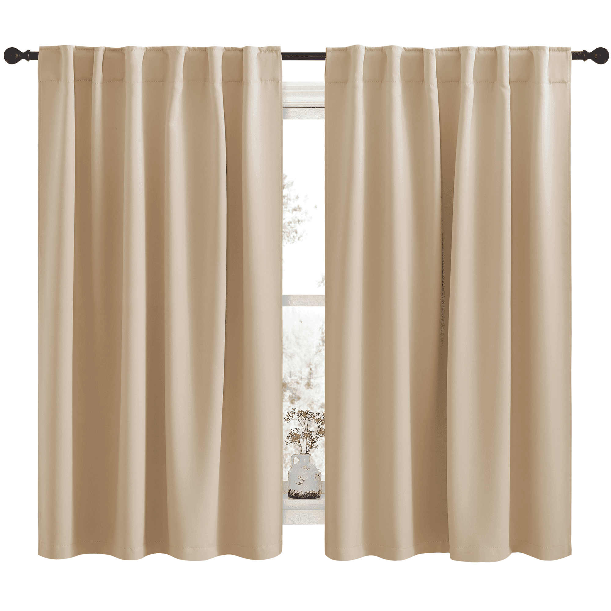 NICETOWN Blackout Curtains for Small Window Curtains Back Tab and Rod ...