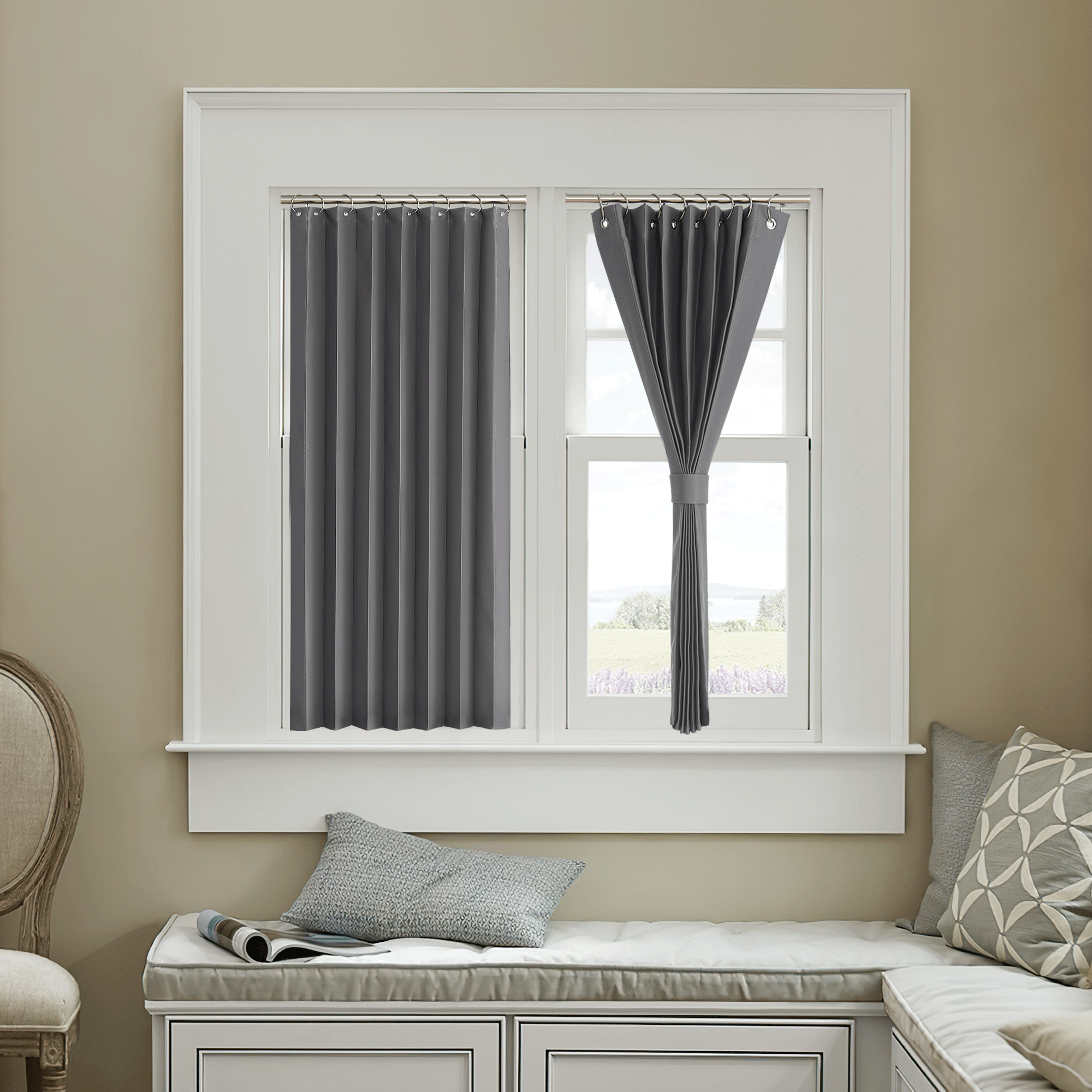 NICETOWN Blackout Door Curtain for Kitchen, Accordion Style Door ...