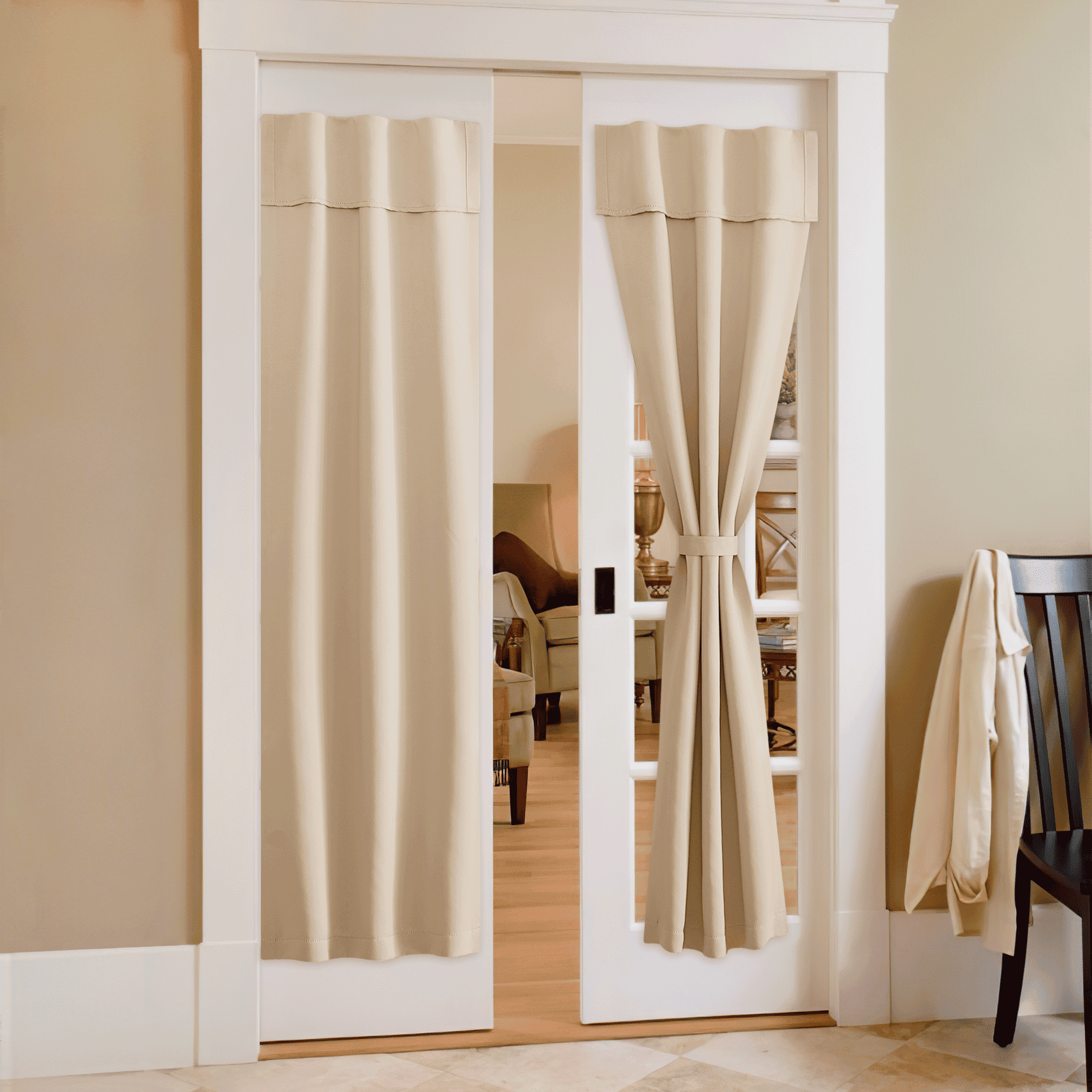 NICETOWN Blackout Door Curtains Self Sticky Vertical Blinds Privacy ...