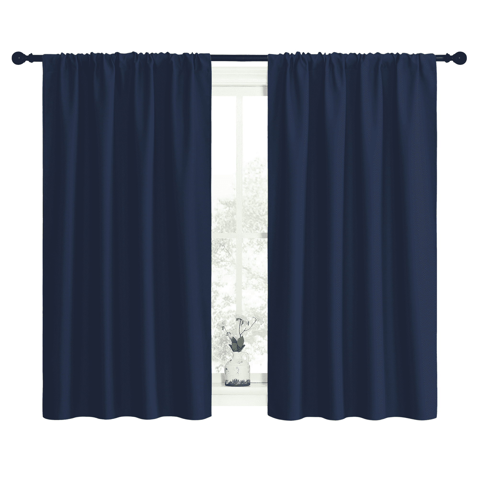NICETOWN, Blackout Kitchen Curtains, 42x54 inch, Navy, 2 Panels ...