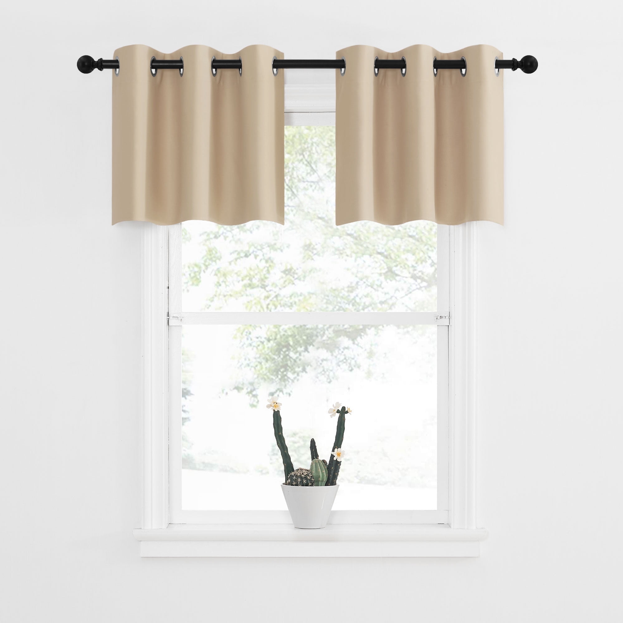 NICETOWN Blackout Kitchen Window Valances for Living Room, Thermal ...
