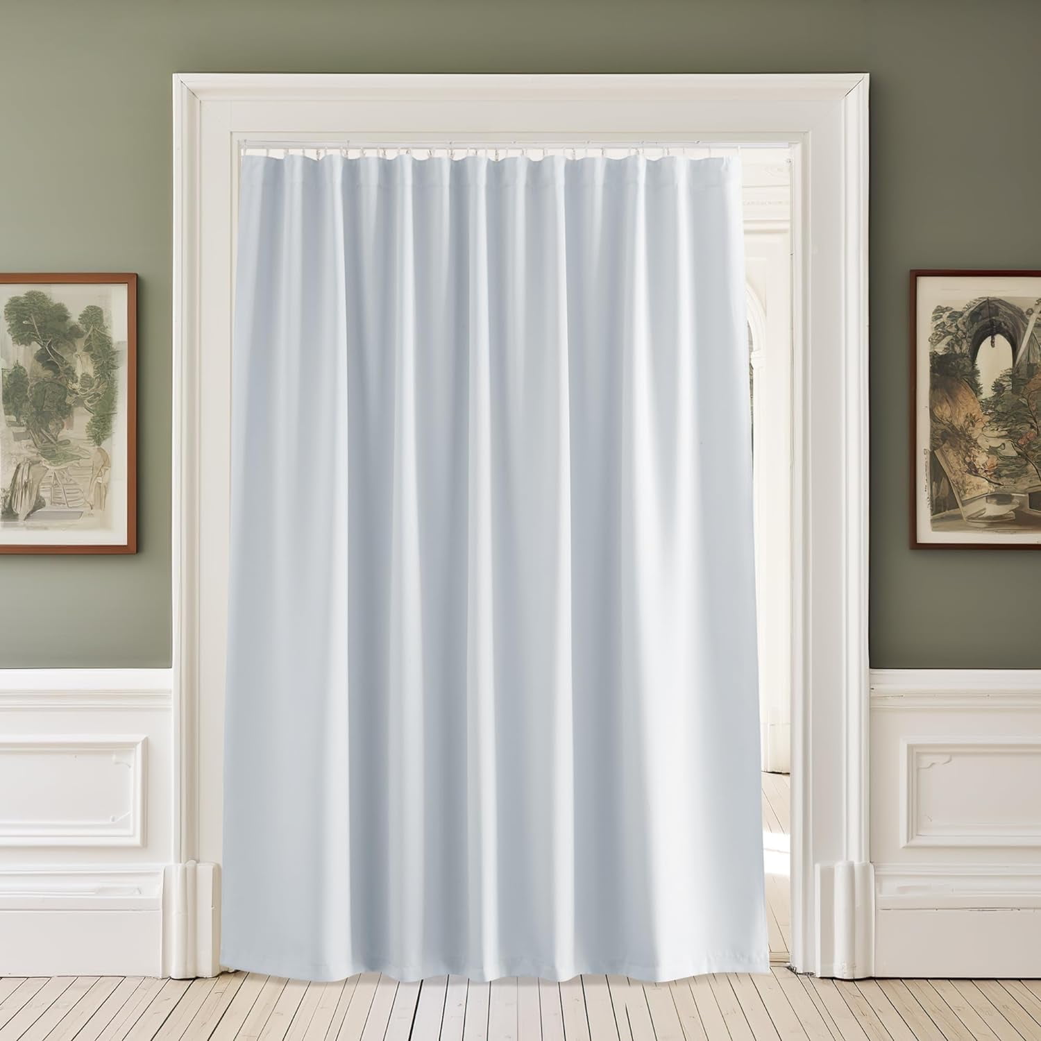NICETOWN Blackout Room Divider Curtain, Adhesive Curtain Track Thermal ...