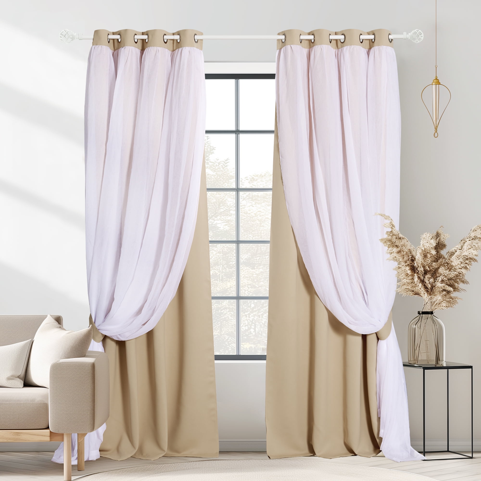 NICETOWN Double Layer Blackout Curtains Grommet Thermal luxury curtains ...