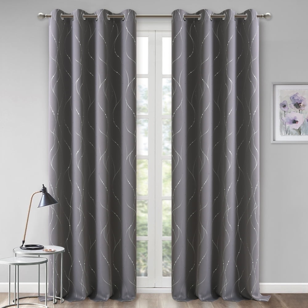 NICETOWN Gray Blackout Extra Long Curtains for Living Room Grommet ...