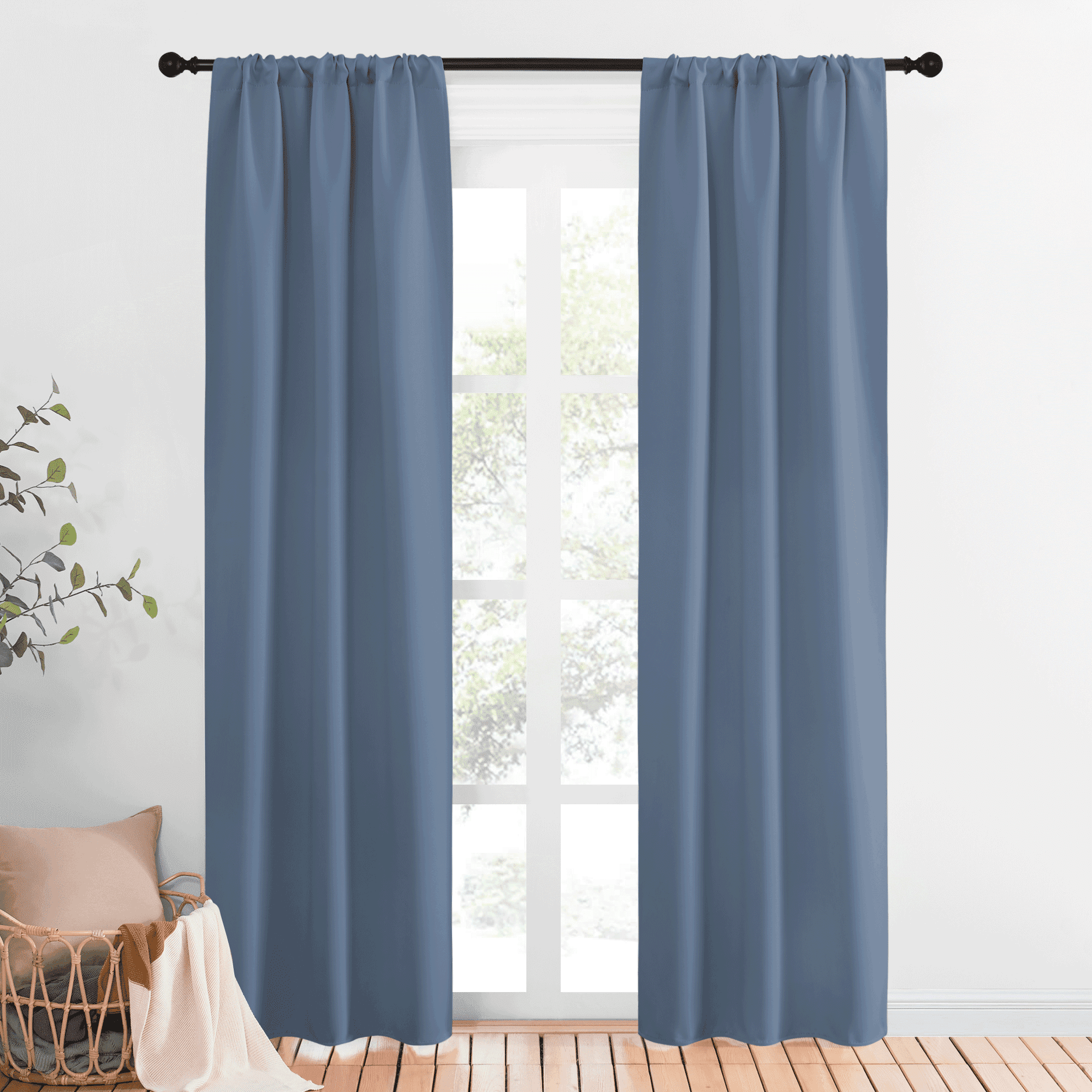 NICETOWN Long Blackout Curtians Thermal Insulated Rod Pocket Noise ...